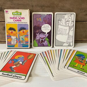 Vintage Sesame Street Flashcards, 1970s Guess Who See and Know Cards ...