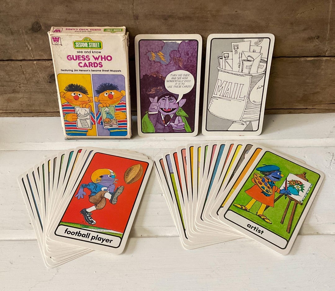 Vintage Sesame Street Flashcards, 1970s Guess Who See and Know Cards ...