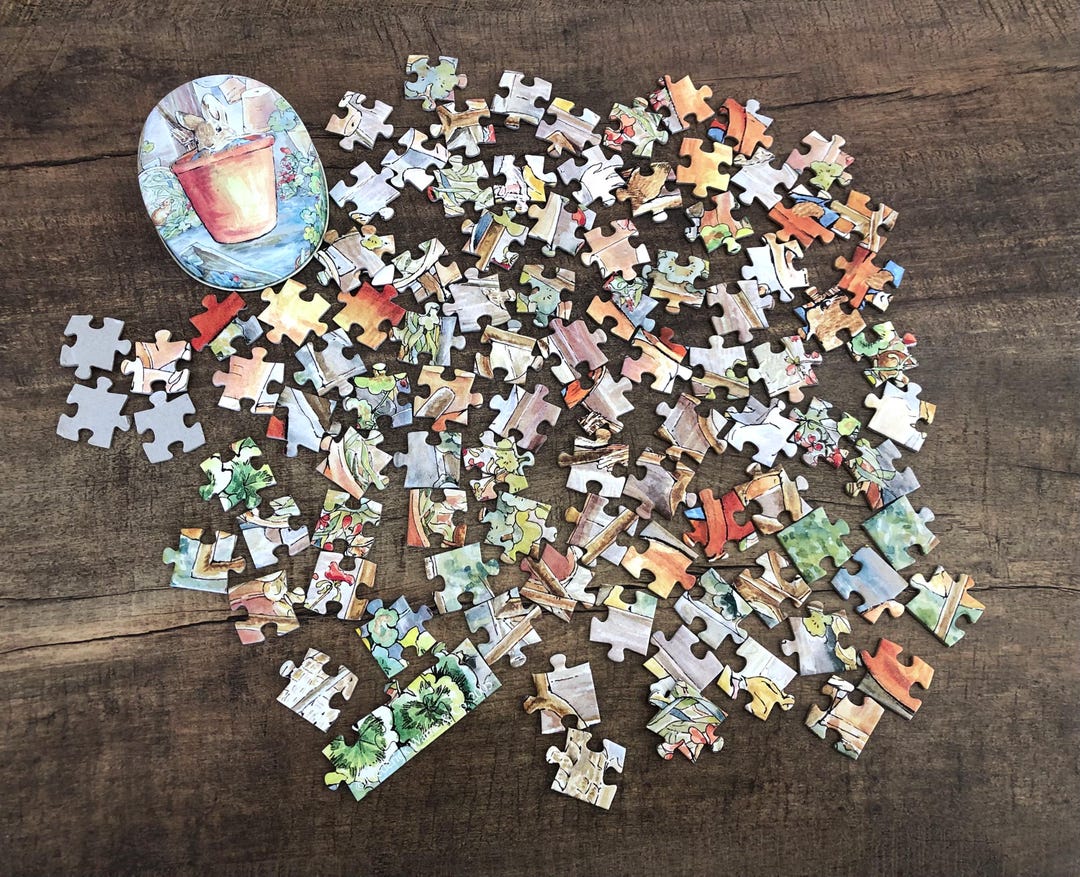 Peter Rabbit Tin With Puzzle, 100 Piece Puzzle, Potting Shed, Garden ...