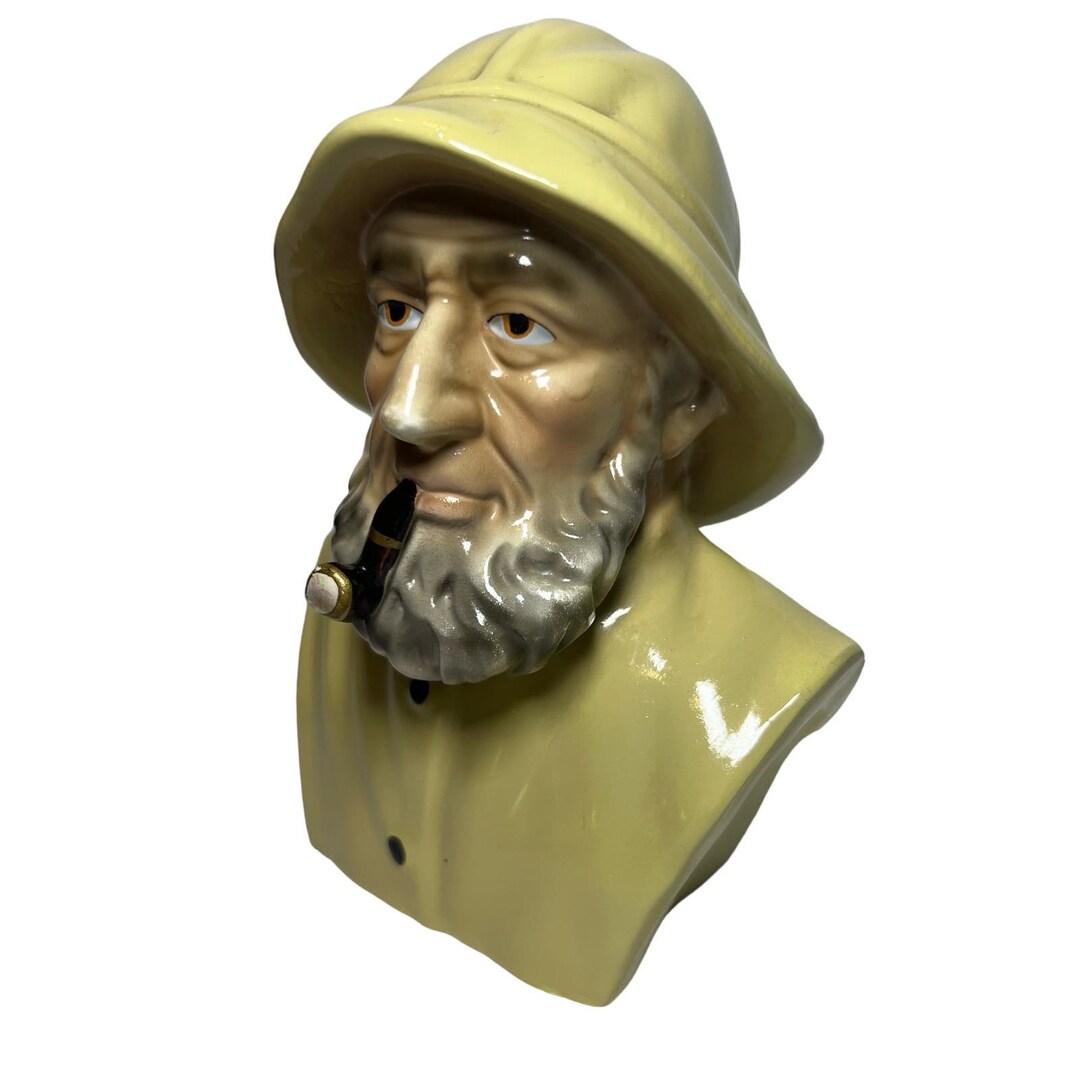 Vintage Ceramic Old Salt Sailor Bust Fisherman Maritime Figurine ...