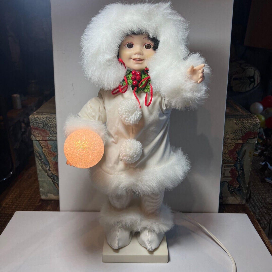 Vintage Telco Motionette Christmas Snow Doll Baby Animated Standing ...