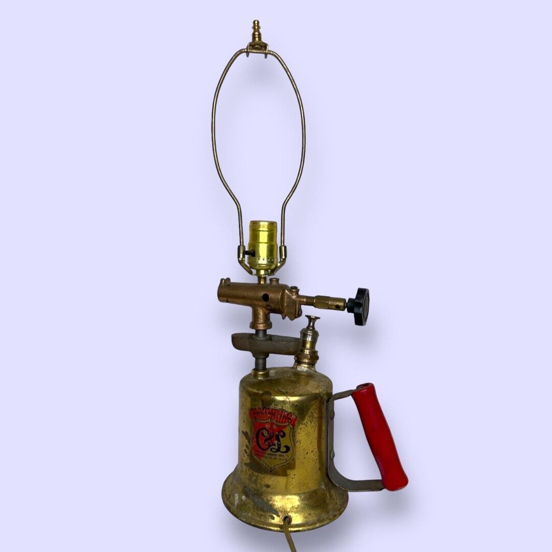 Vintage Upcycled Clayton and Lambert Blow Torch Table Lamp Brass ...