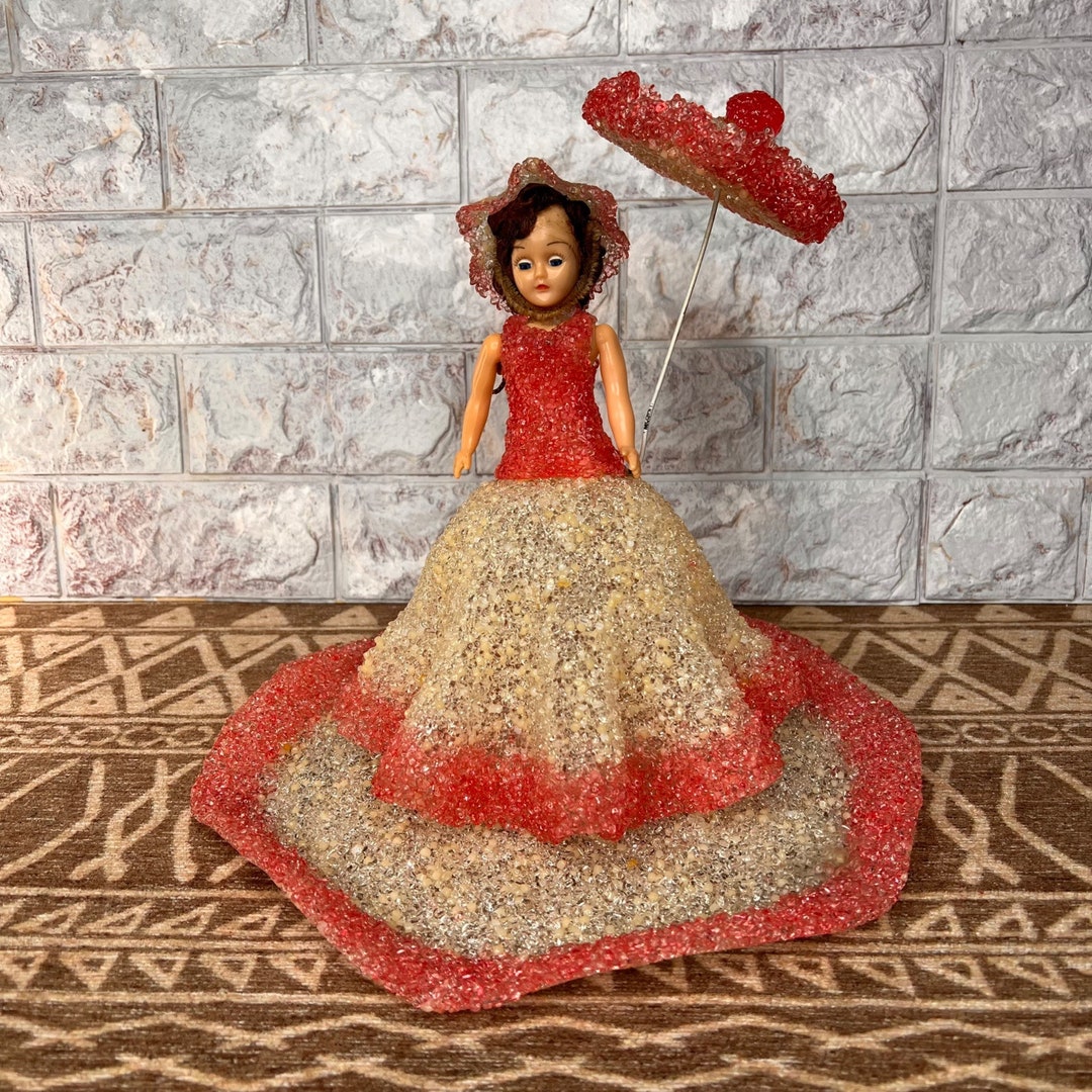 Mid Century Kitsch Melted Plastic Popcorn Bead Doll Lamp Night Light ...