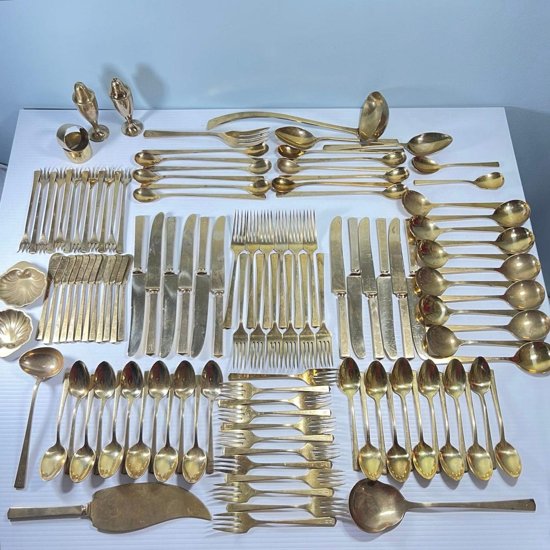 1930s Dirilyte Empress Flatware Service for 12 Plus Serving 123 Pc Monogram K - Etsy Canada