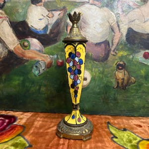 Eclectic Hand Painted Porcelain Ornate French Bronze Candlestick Lamp ...