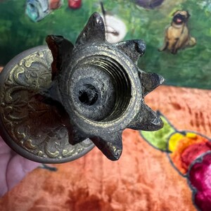 Eclectic Hand Painted Porcelain Ornate French Bronze Candlestick Lamp ...