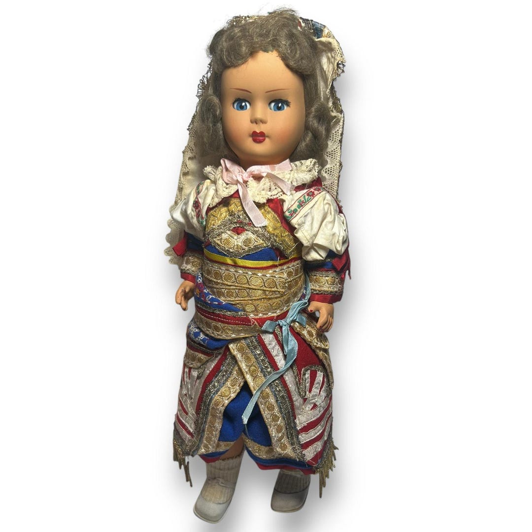 Vintage 30s Eastern European Dressed Composition Doll 17 Inches Bride ...