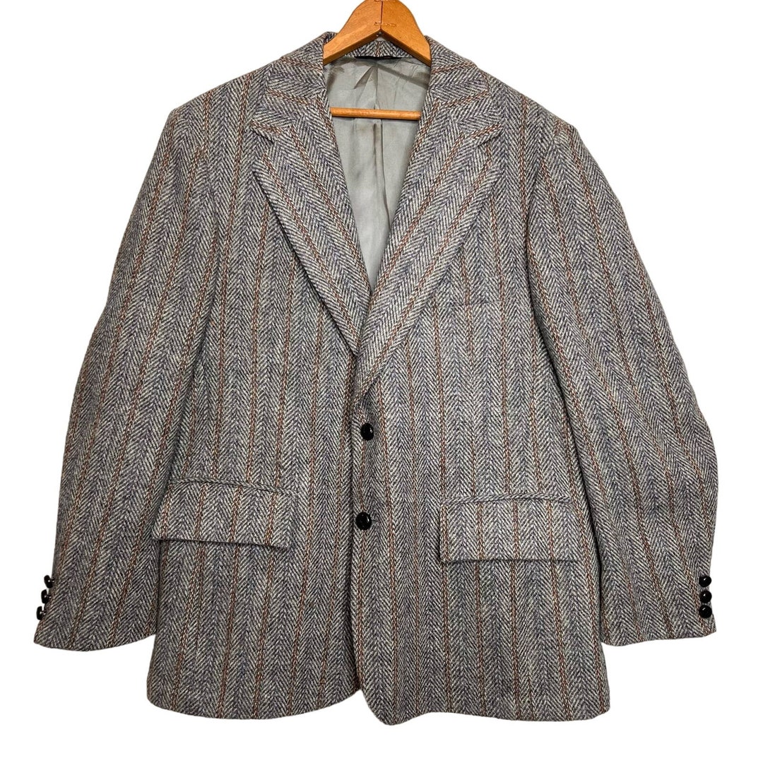 Vintage Harris Tweed Size 42R Wool 2 Button Blazer Sport Coat Jacket ...