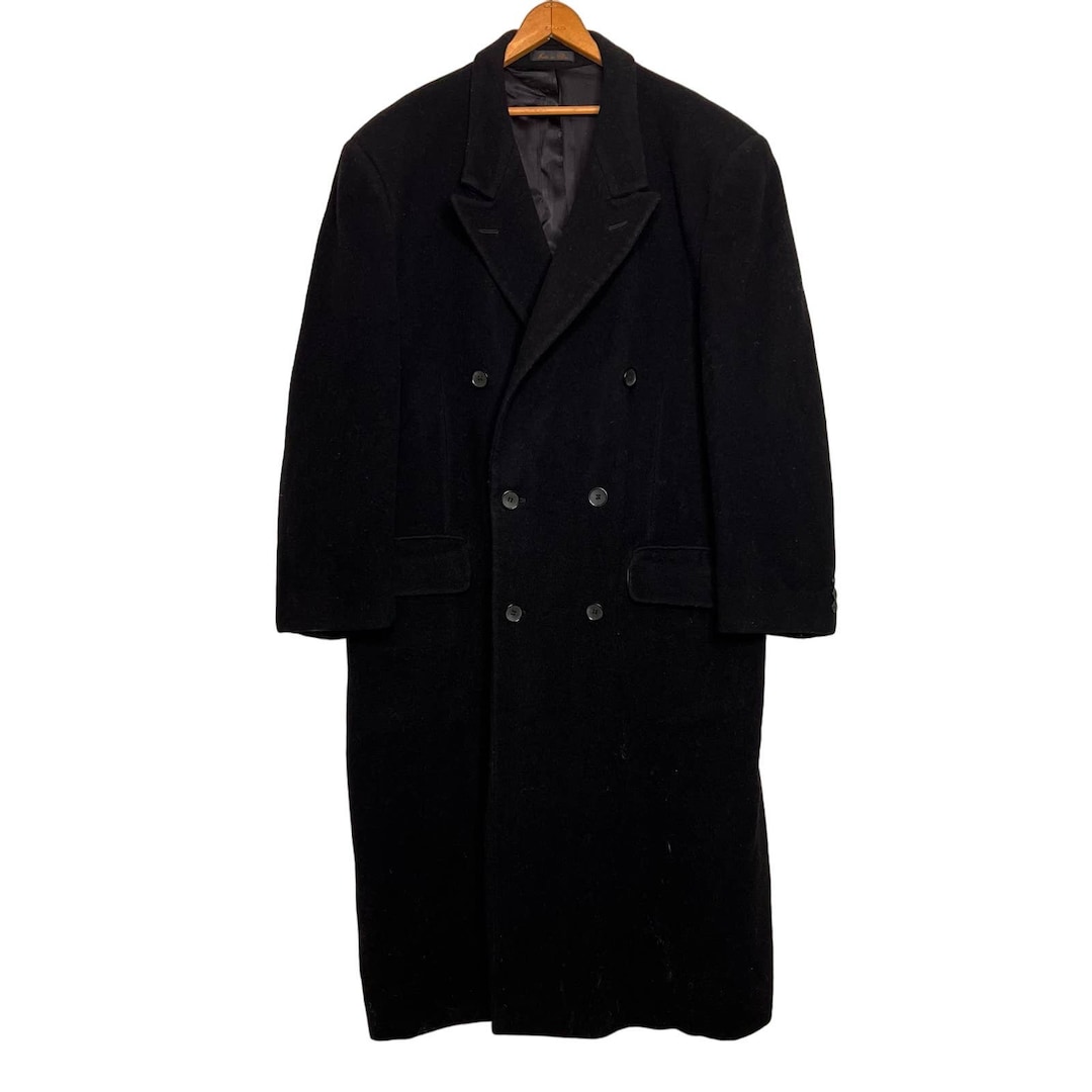 Nicolo Mens Black Wool Cashmere Overcoat Top Coat Italy Size - Etsy
