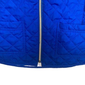 Onque Royal Blue Puffy Vest Quilted Full Gold Zip Front - Etsy