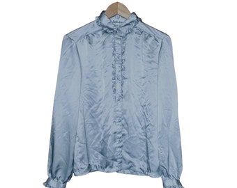 70s Ruffle Blouse - Etsy