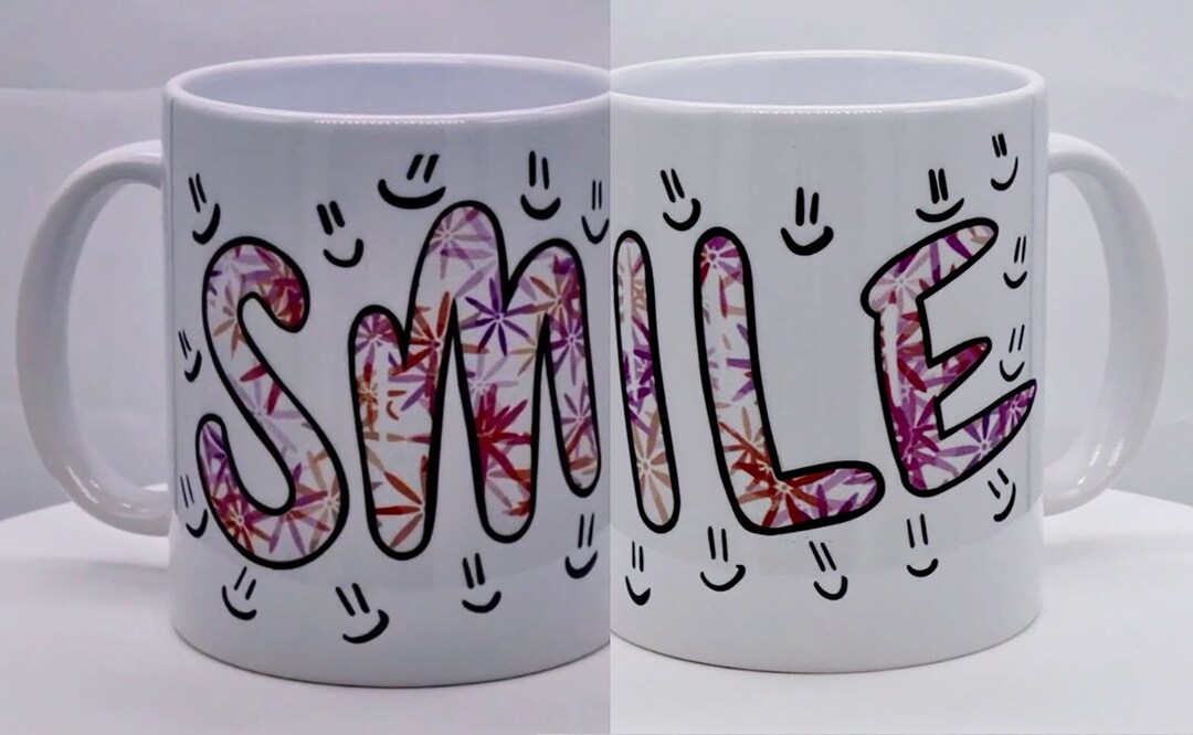 Smile Mug | Smiley Face Ceramic Mug | 11oz Tea Or Coffee Mug | Happy ...