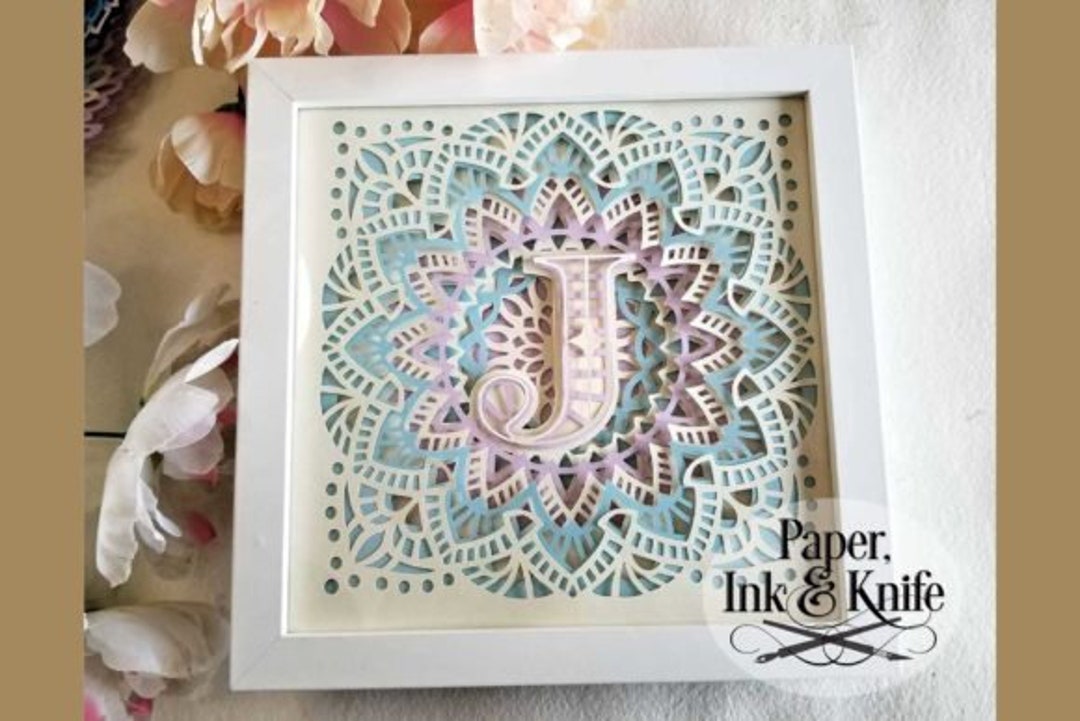 3D Papercut Shadowbox Monogram Alphabet - Etsy
