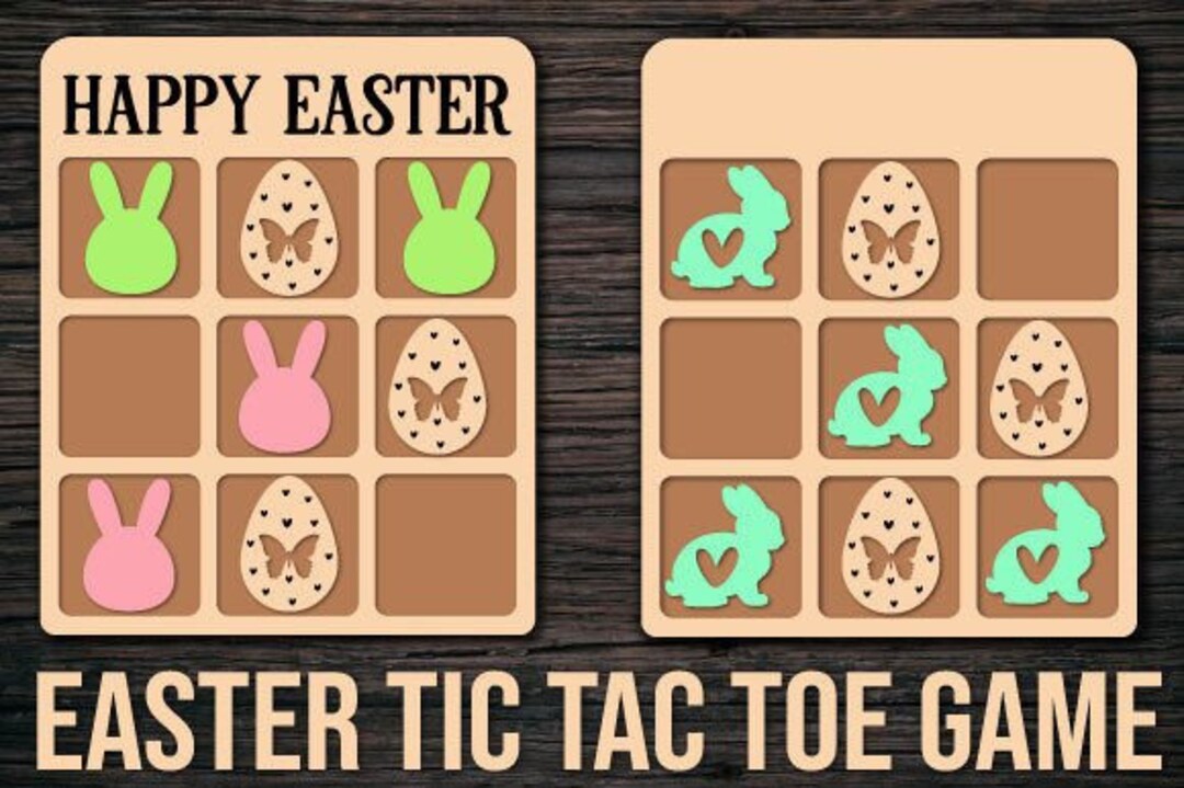 Easter Tic Tac Toe Game Laser Cut - Etsy