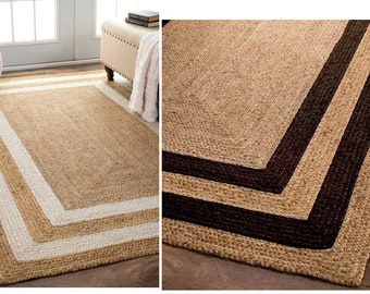 Black and White Jute Rugs - Etsy