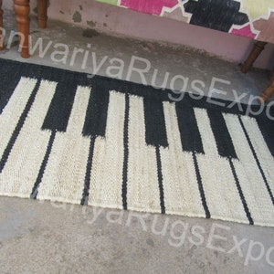 Piano Pattern Black White Jute Hemp Runner Rug ,stair Jute Runner ...