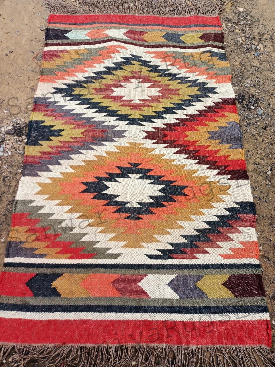 Kilim Rug Handwoven Wool and Jute Rug Handmade Kilim - Etsy UK