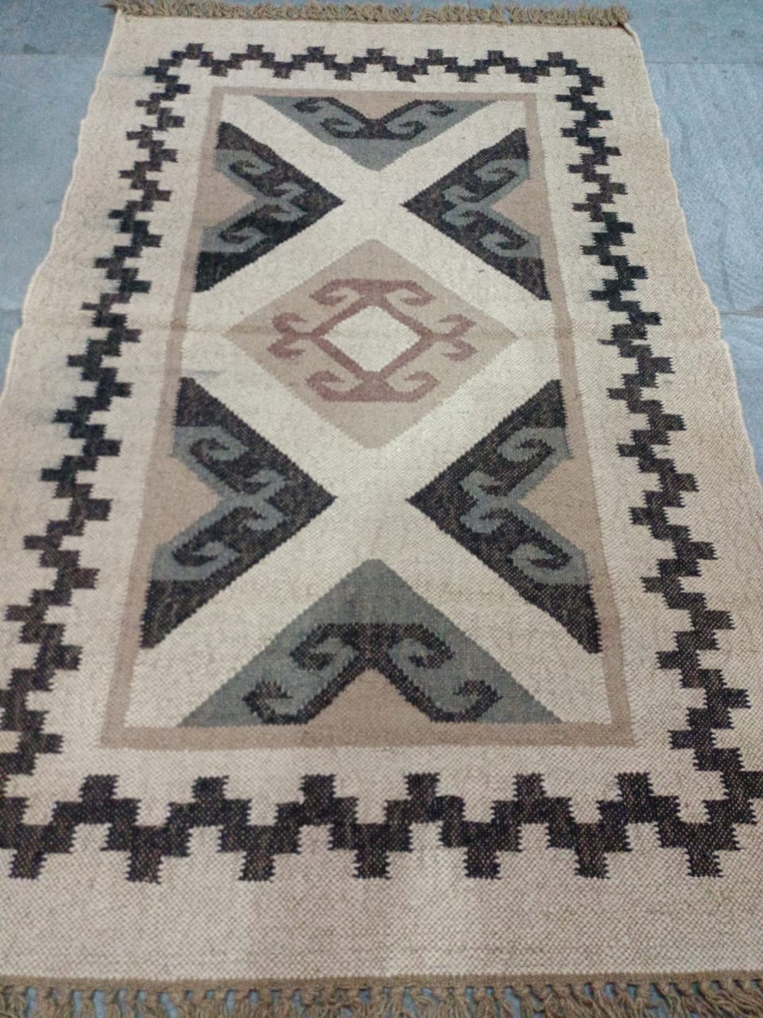 Wool Jute Runner, Handmade Runner, Wool Jute Rug, Kilim Runner, Jute ...