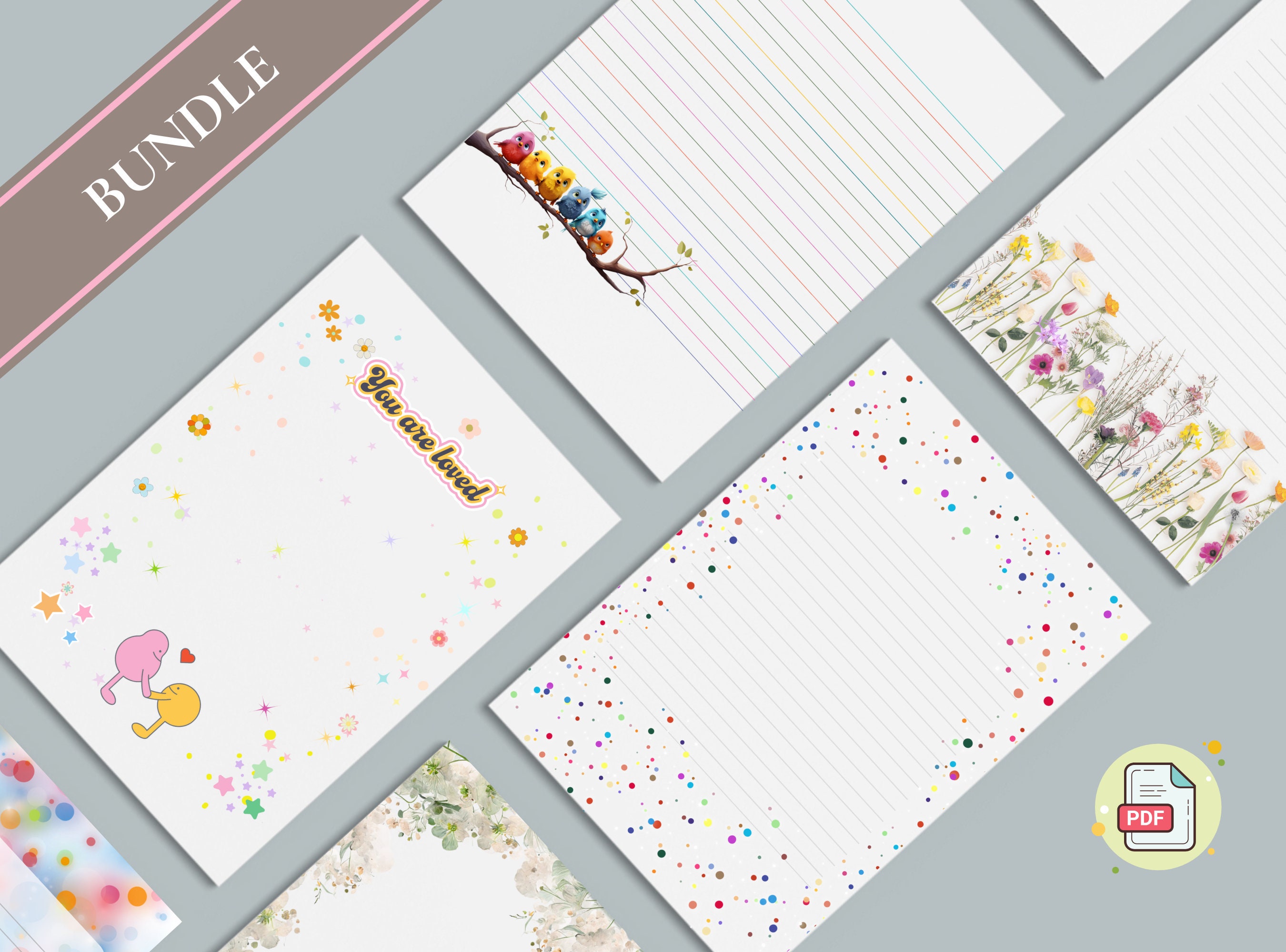 Deluxe Printable Stationery Bundle: Letter Writing Paper, Thank You ...