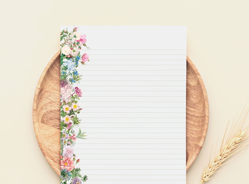 Vintage Flowers Letter Writing Paper Printable Stationery Love Letter ...