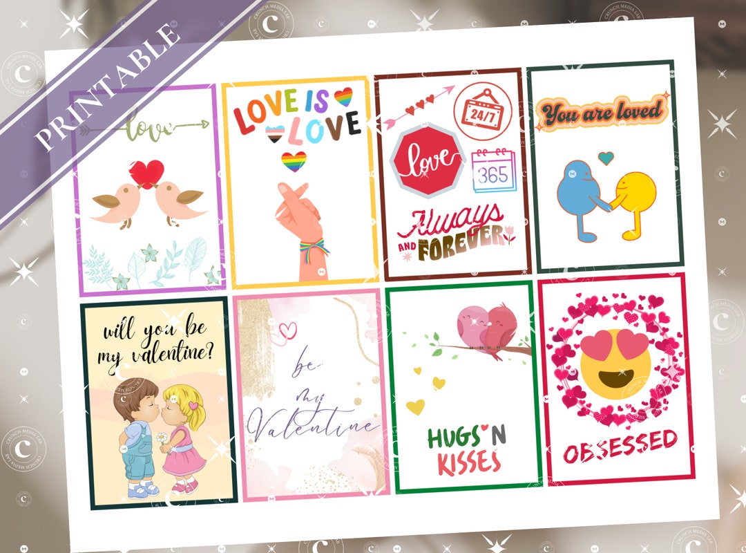 Printable Valentine Mini Cards - Fun Love Notes (instant Download) - Etsy