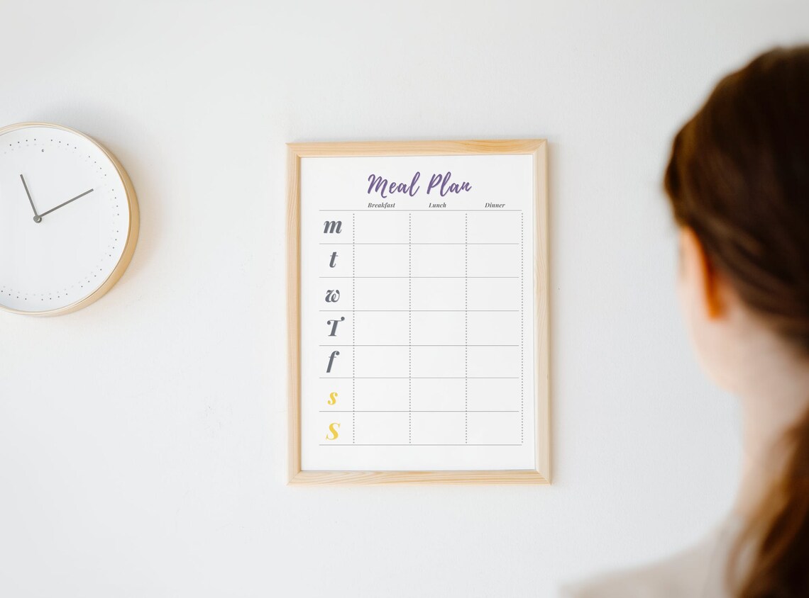 Simple Meal Plan Printable Weekly Goodnotes Meal Plan, Lunch Dinner ...