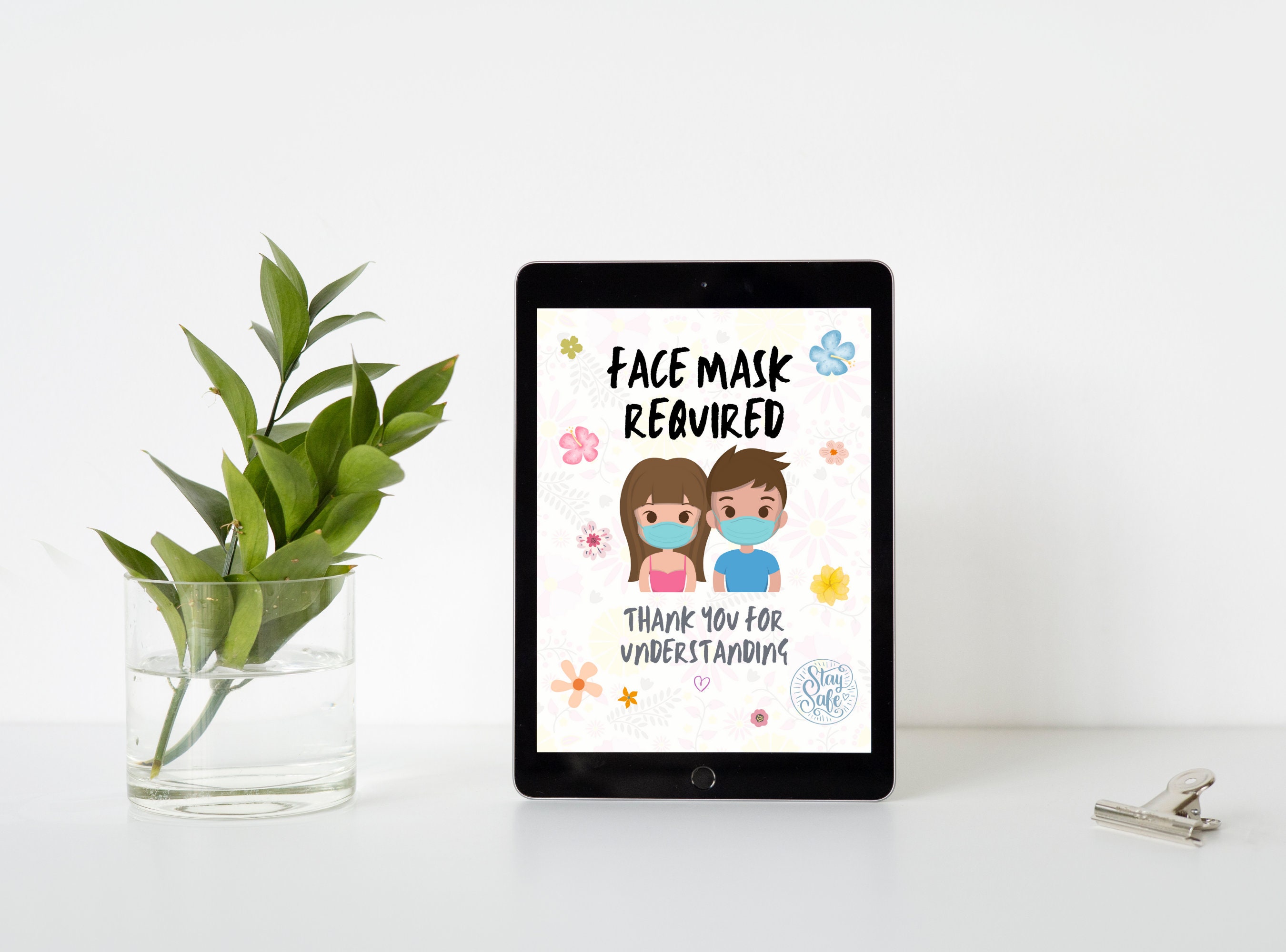 FACE MASK REQUIRED Sign - Printable Mask Sign, Mask Door Sign, Friendly ...