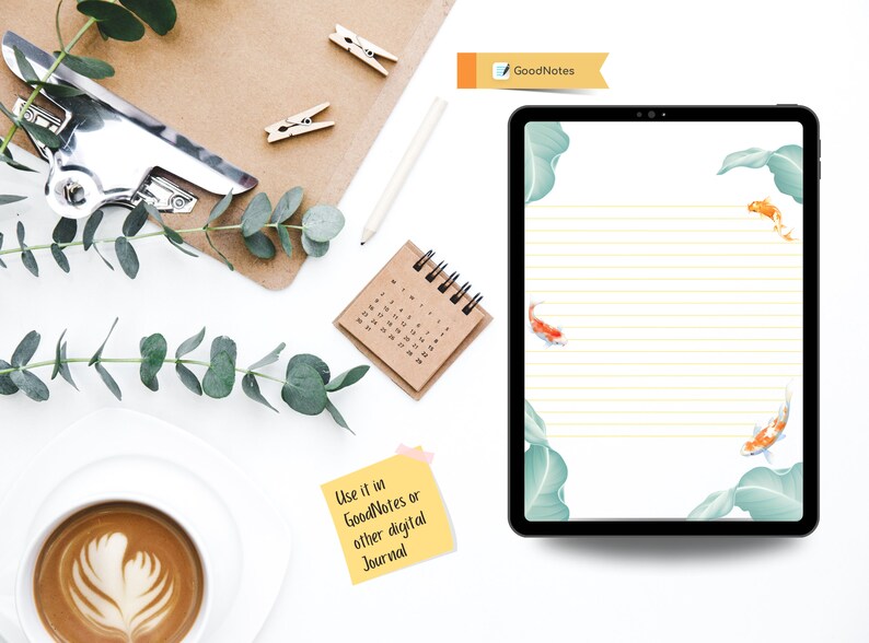 Koi Fish Letter Writing Paper Printable Stationery Love Letter, Journal ...