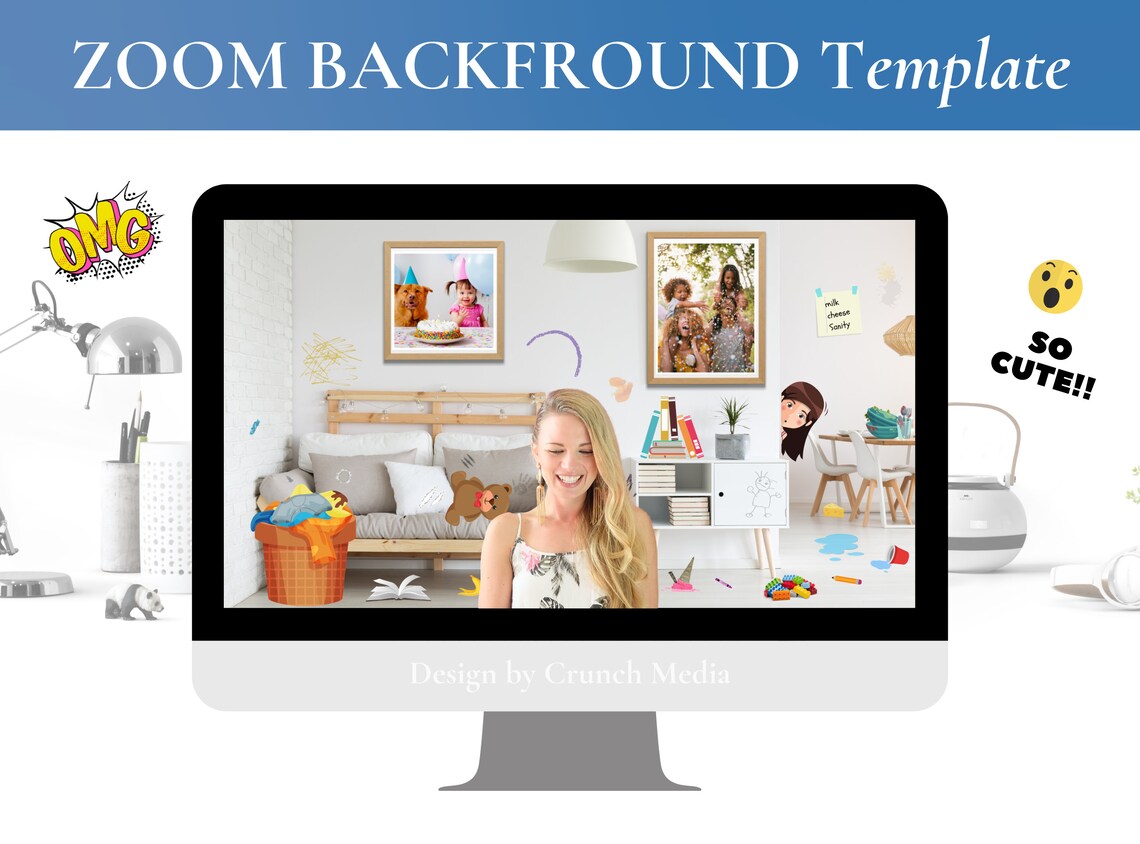 ZOOM Background Template Wallpaper Virtual Backdrop | Etsy