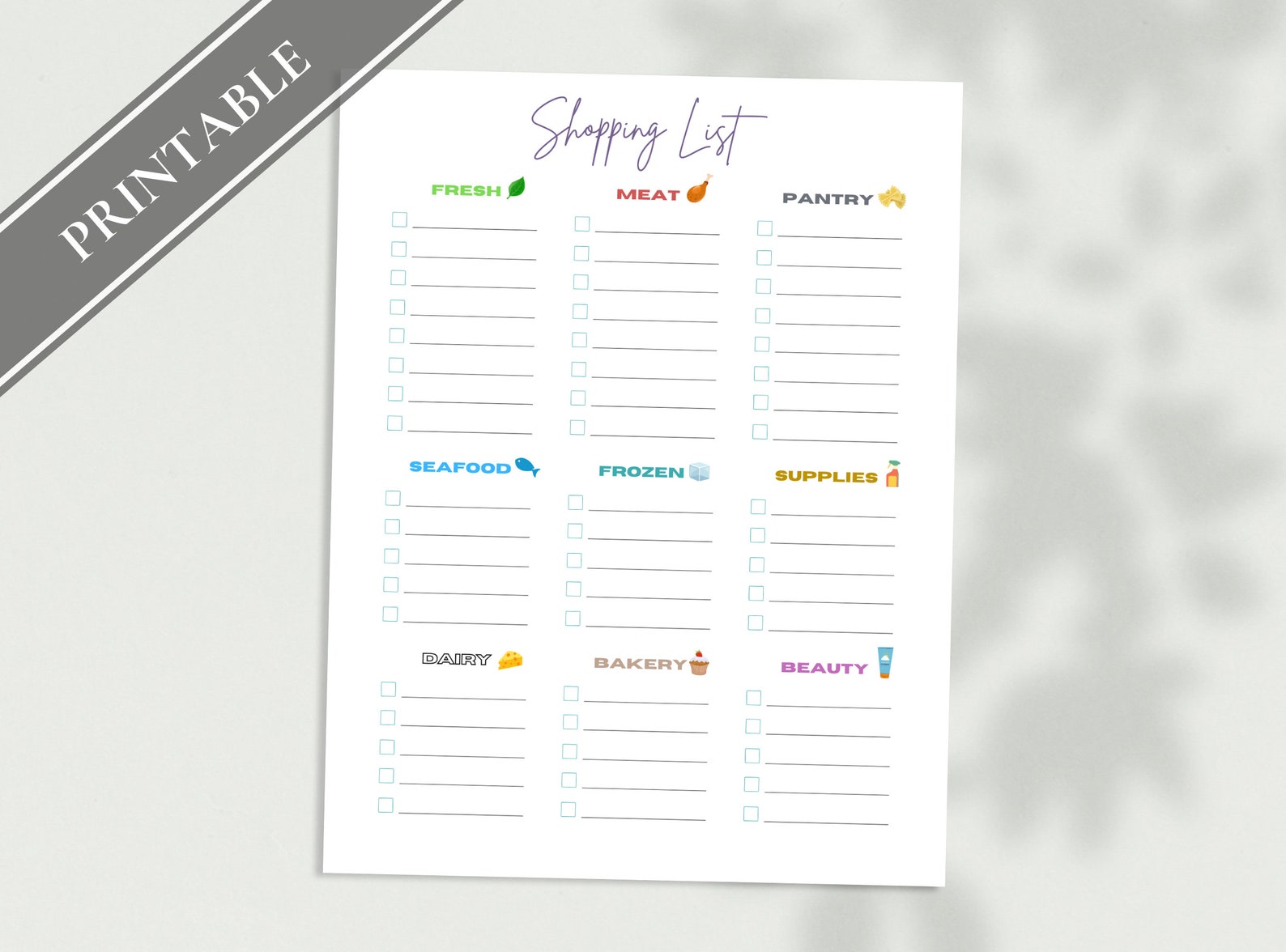 Shopping Grocery List - Printable Groceries List, Simple Shopping List ...