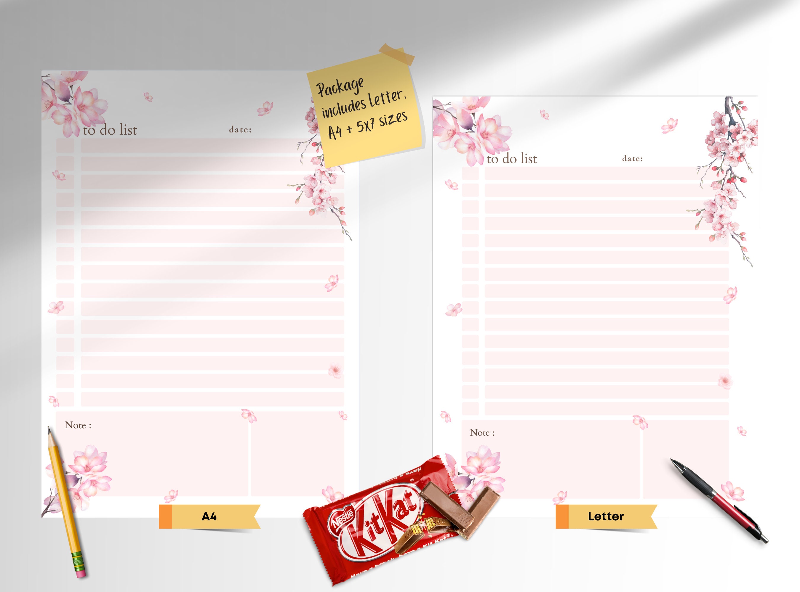 Cherry Blossoms to Do List Printable Task List, Things to Do, Checklist, Daily, Shopping to Do ...