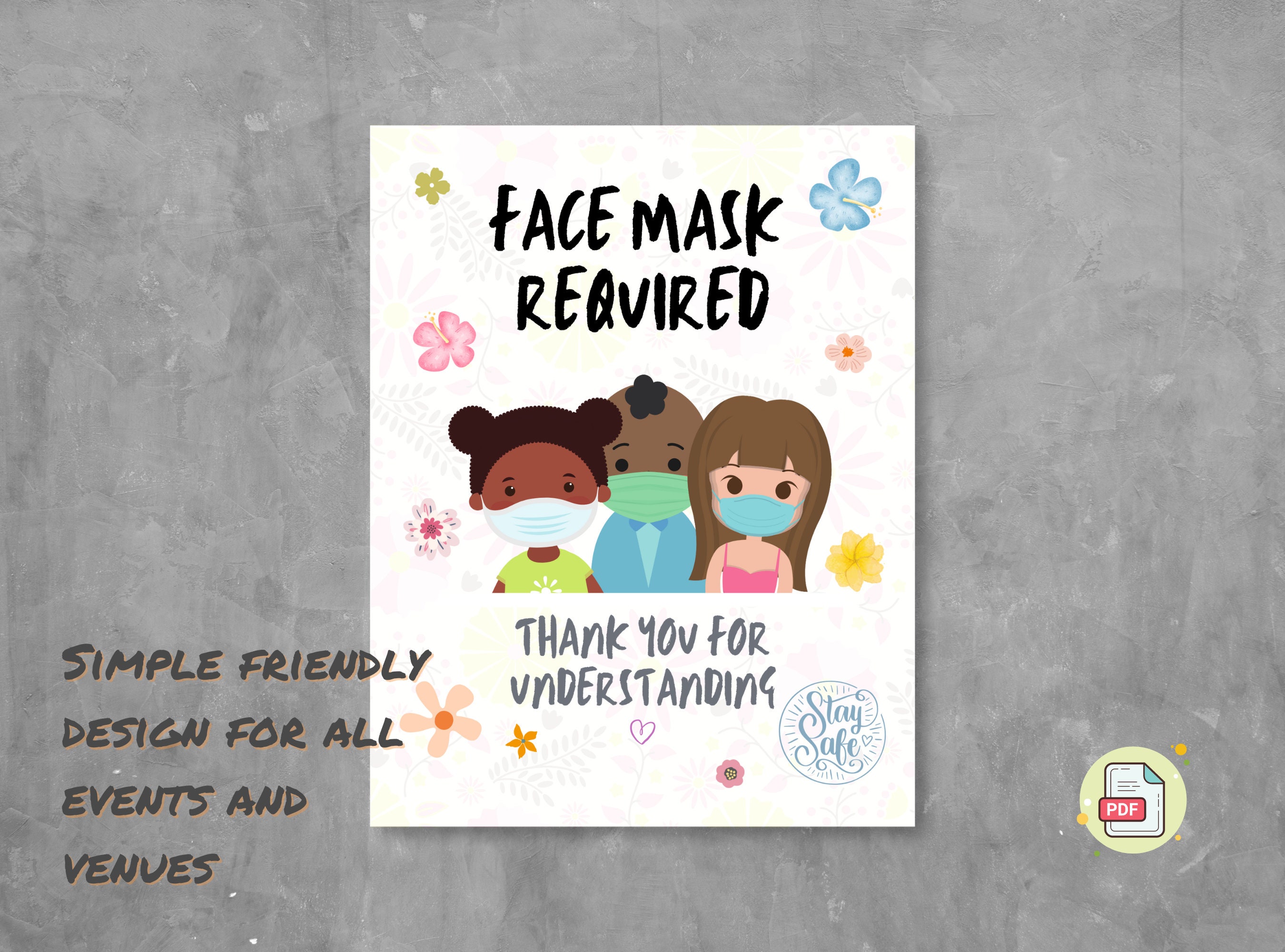 FACE MASK REQUIRED Signs Bundle Printable Mask Sign Mask - Etsy