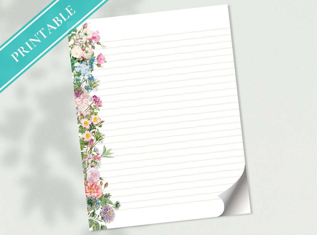 Vintage Flowers Letter Writing Paper - Printable Stationery - Love ...