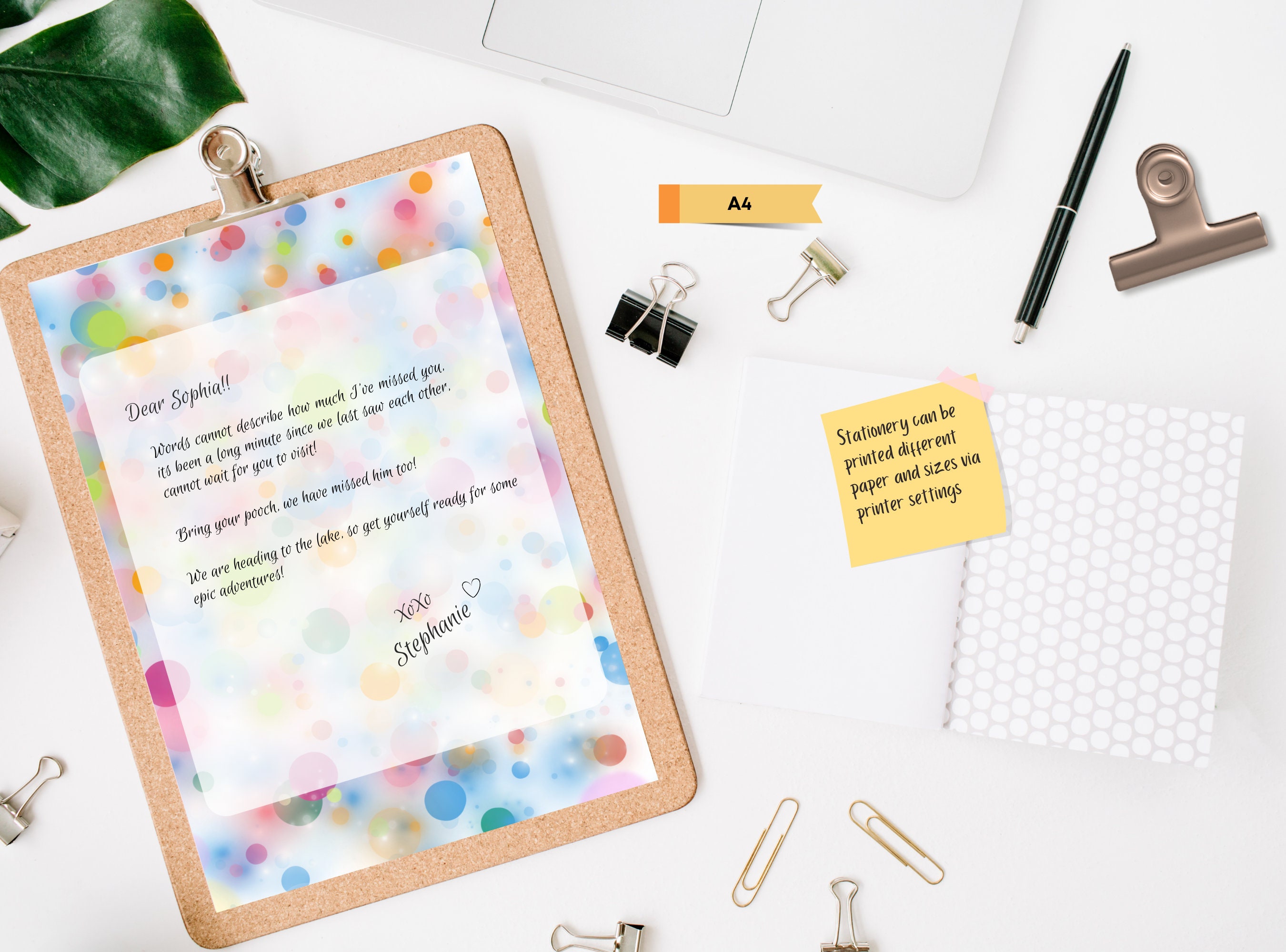 Bubbles Glow Printable Stationery Paper Colorful Bubbles, Party Journal ...