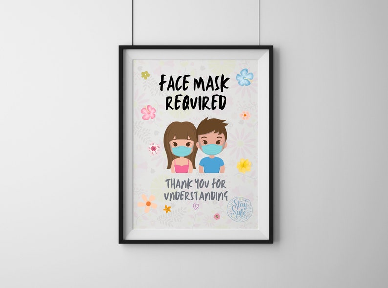 FACE MASK REQUIRED Sign Printable Mask Sign Mask Door Sign - Etsy