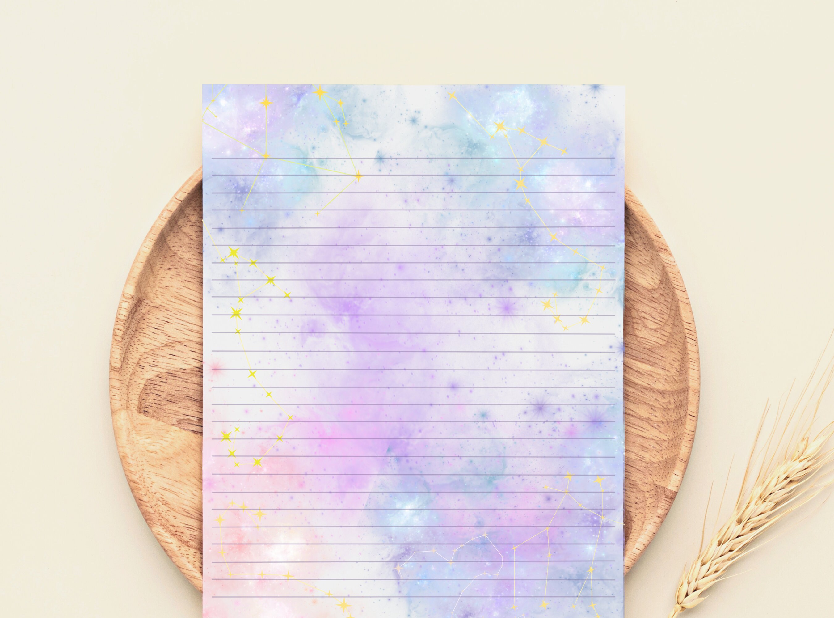 Purple Sky Letter Writing Paper Printable Stationery Love Letter ...