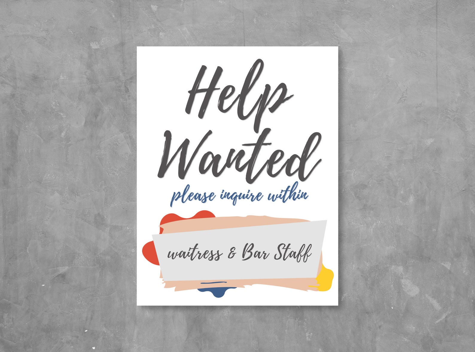 HELP WANTED Sign - We Are Hiring Printable Sign, Help Door Sign ...