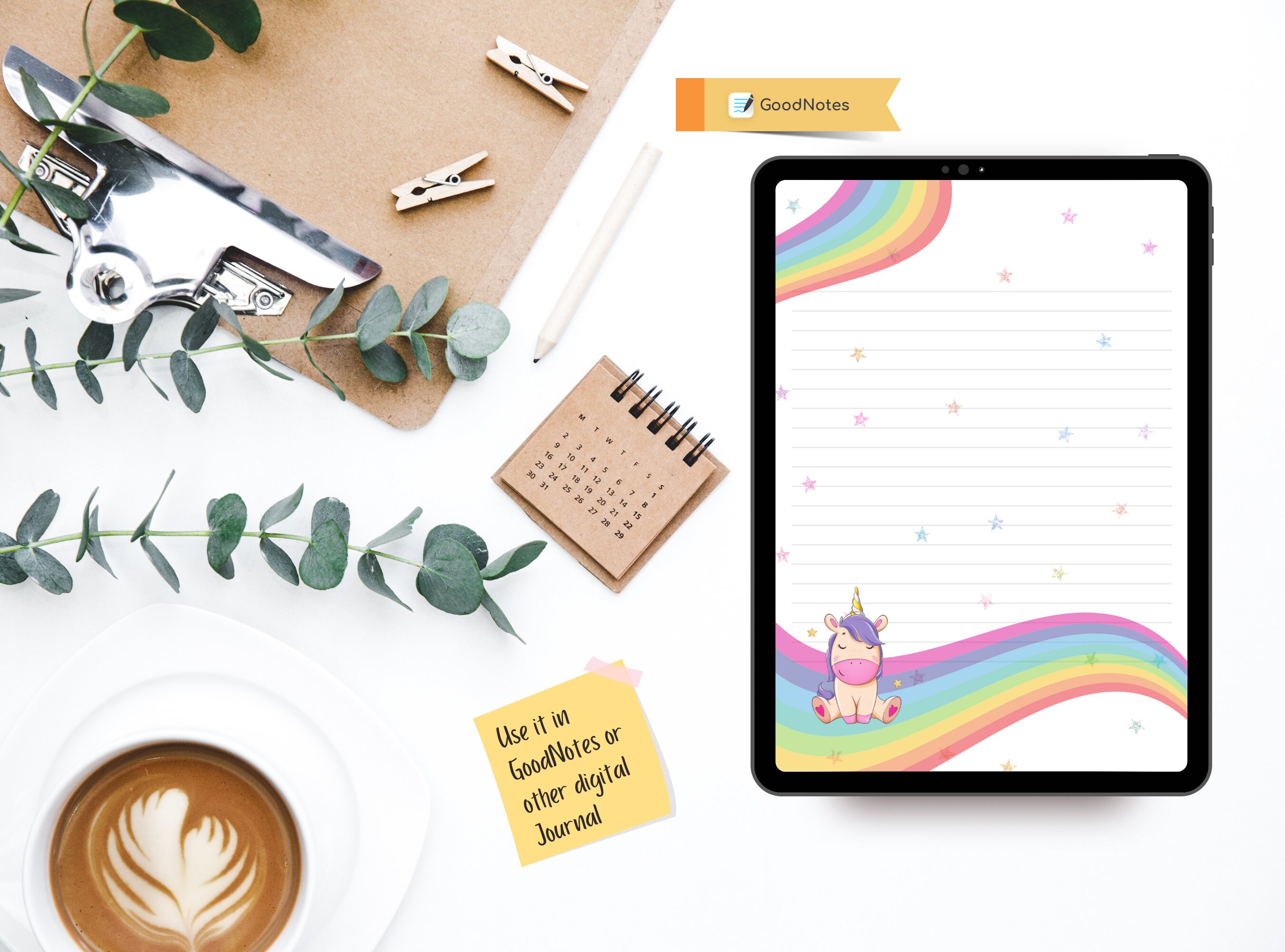 Rainbow Unicorn Printable Stationery Paper Cute Happy Magic - Etsy