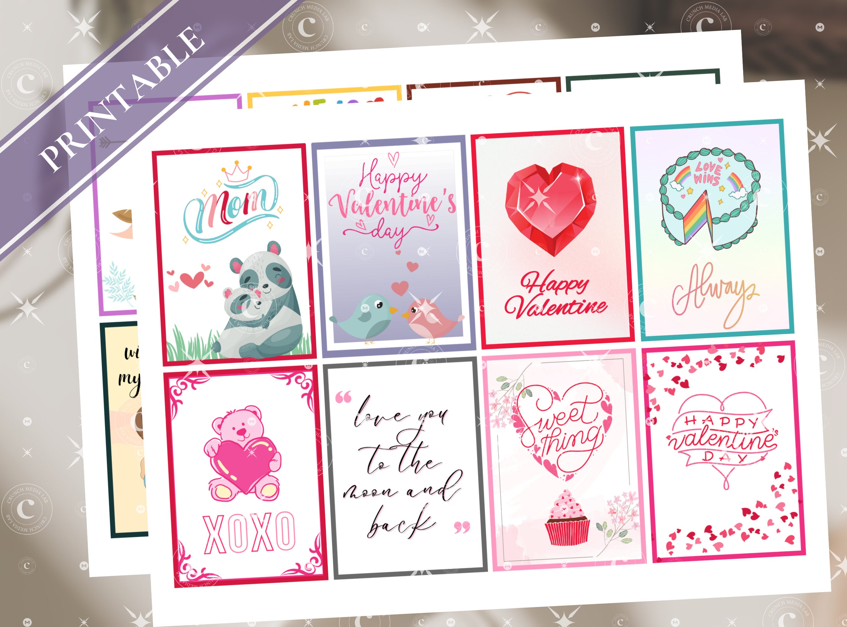 VALENTINE MINI CARDS - Printable Love Notes Flirt Love Cards, Mini Love ...