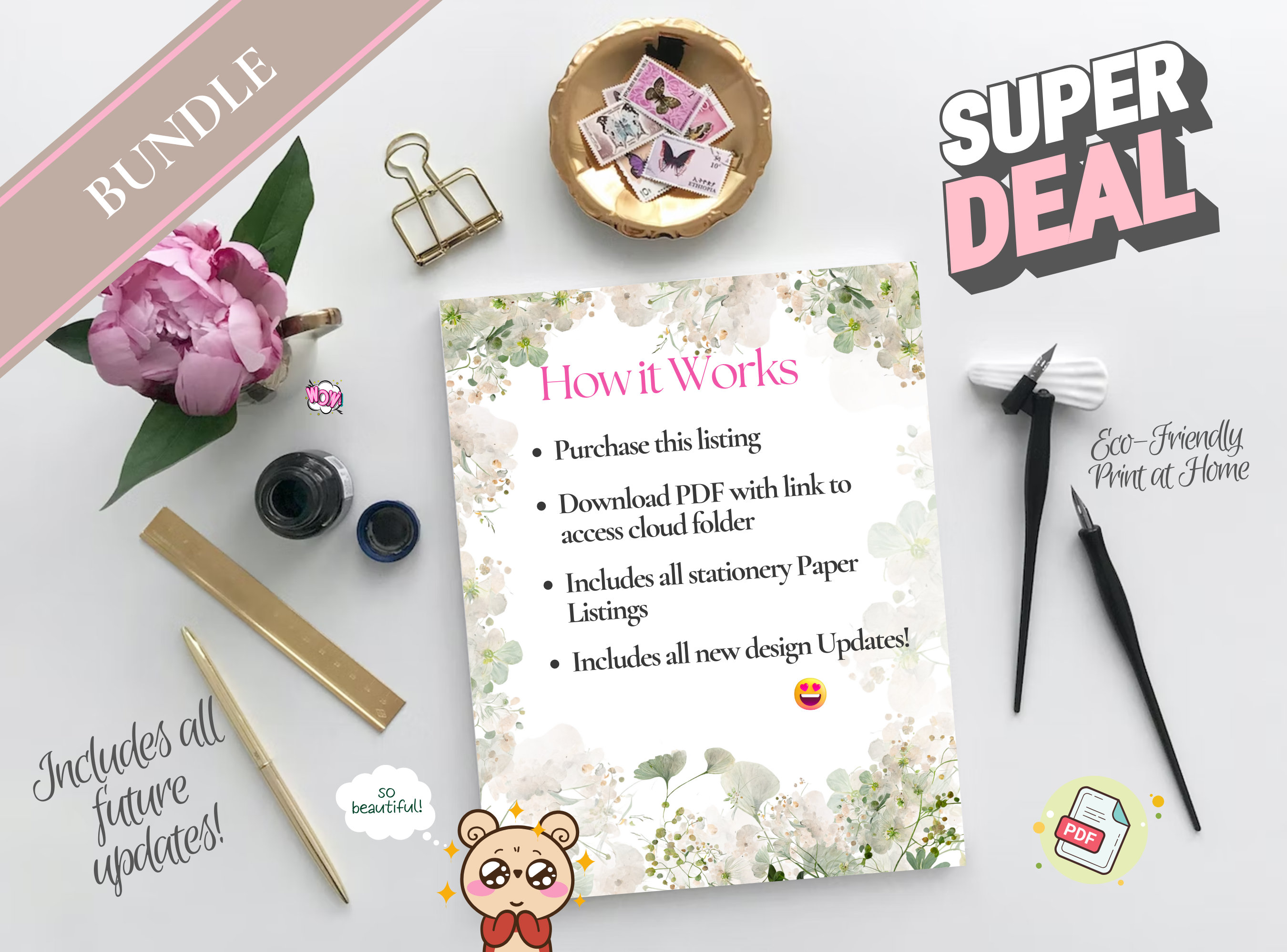 Deluxe Printable Stationery Bundle: Letter Writing Paper - Etsy