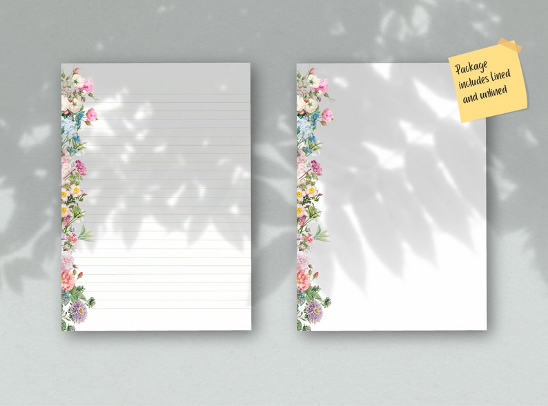 Vintage Flowers Letter Writing Paper Printable Stationery Love Letter ...