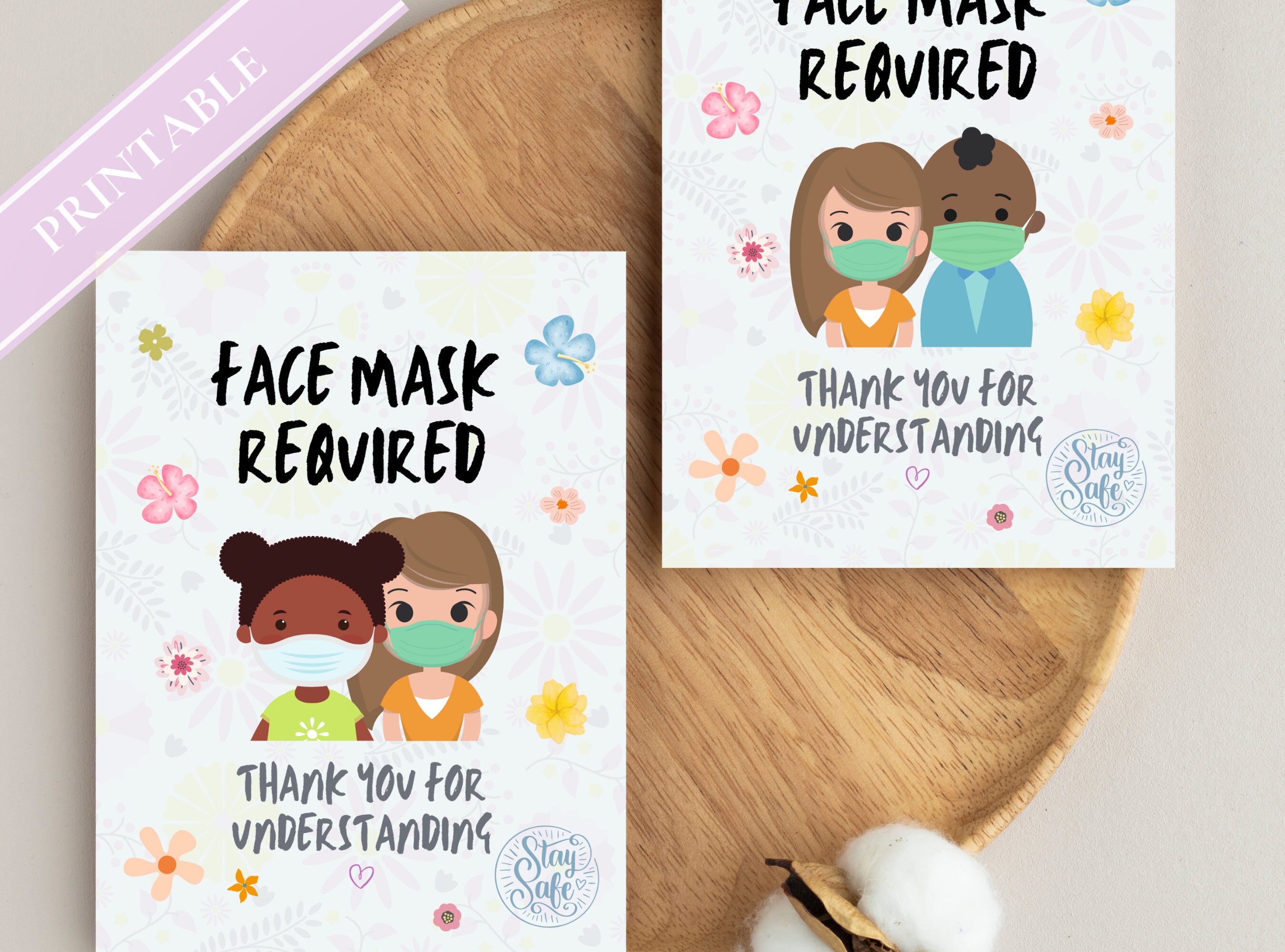 FACE MASK REQUIRED Signs Bundle - Printable Mask Sign, Mask Door Sign ...