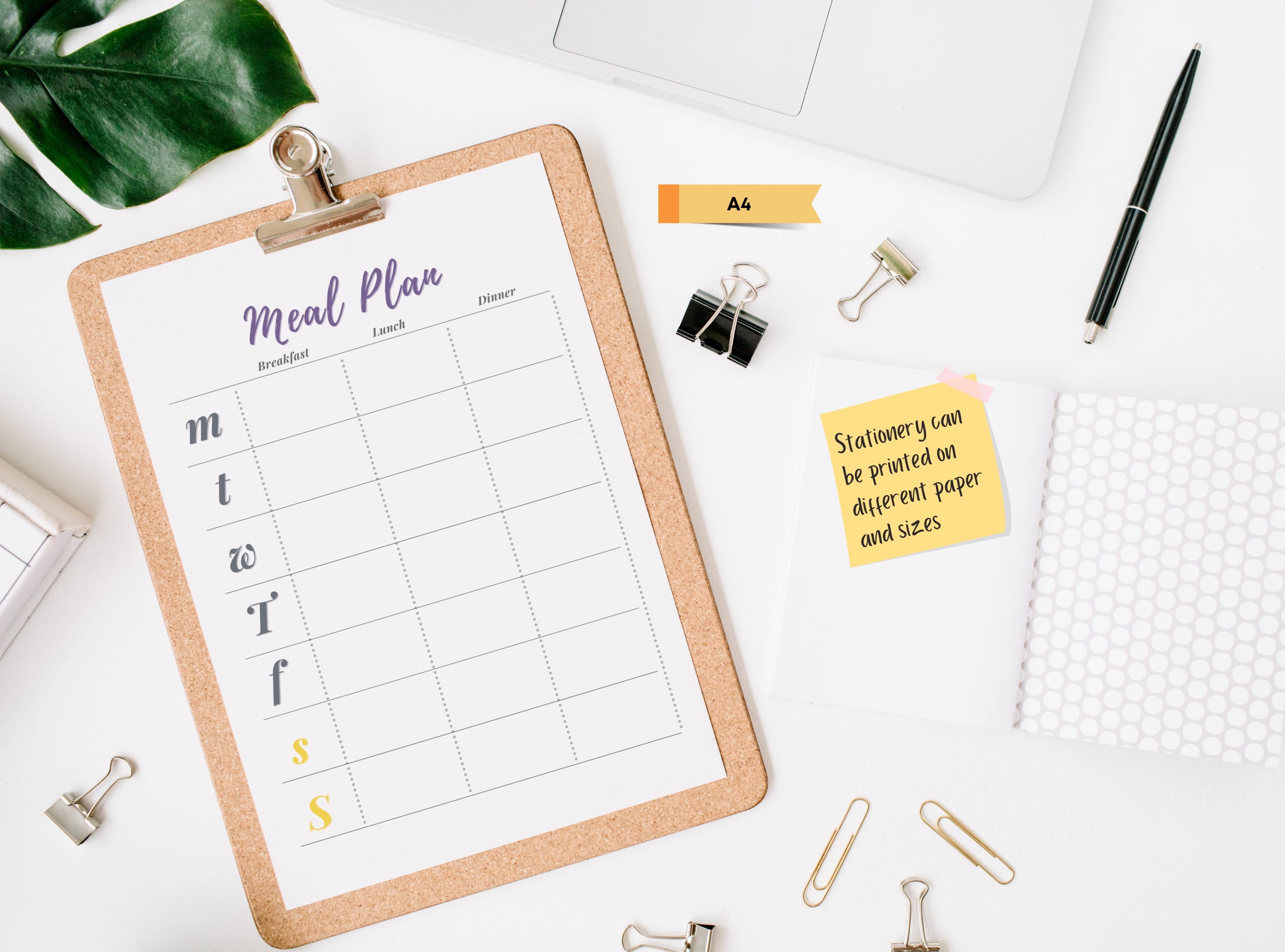 Simple Meal Plan Printable Weekly Goodnotes Meal Plan, Lunch Dinner ...