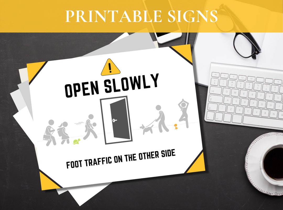 Open Slowly Printable Sign – Funny Caution Door Sign (PDF) - Etsy