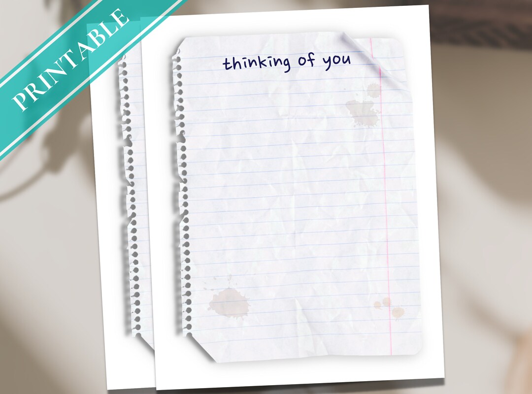 Thinking of You Printable Stationery Paper Journal Paper, Letter, Thank ...