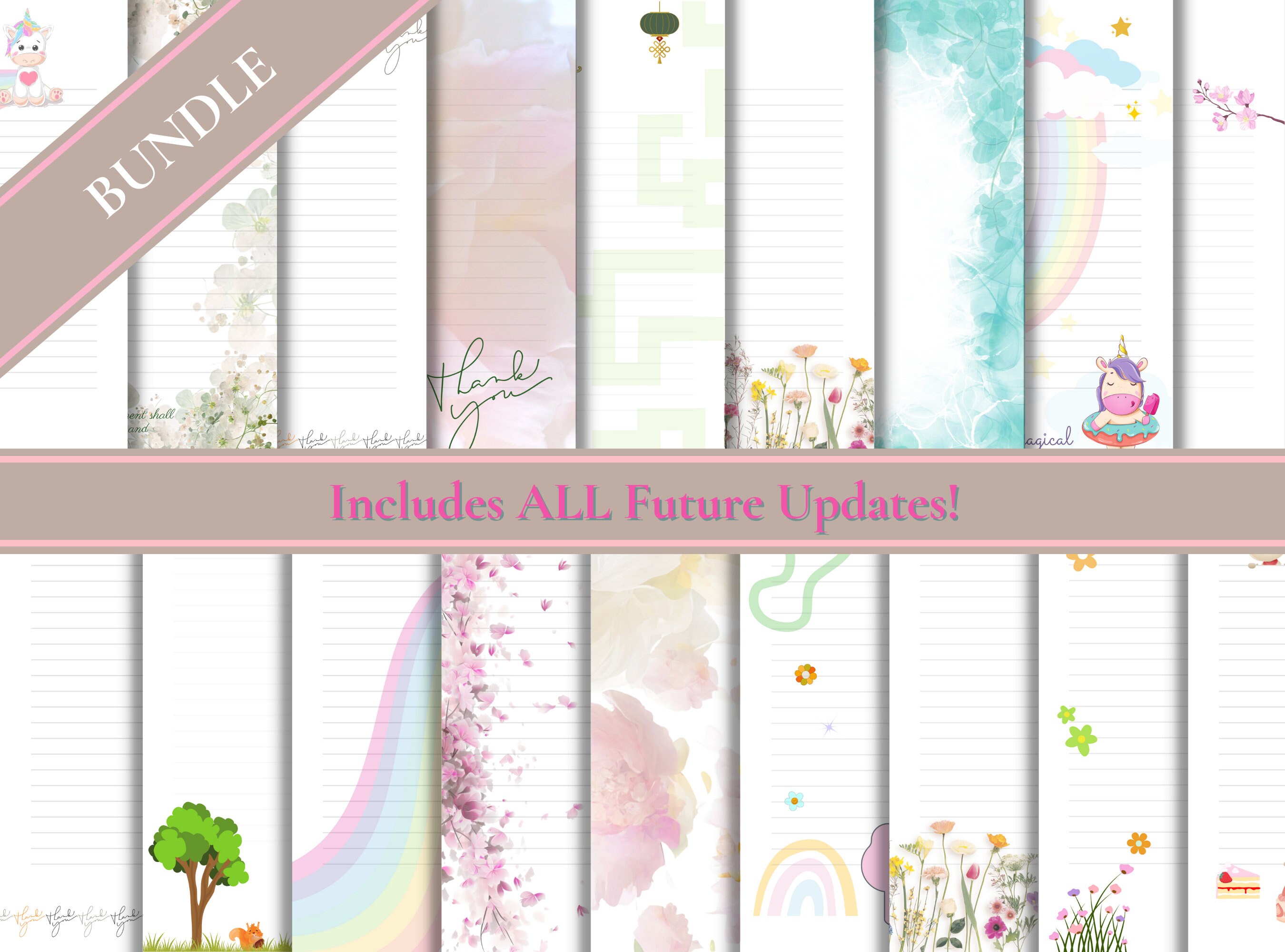 Deluxe Printable Stationery Bundle: Letter Writing Paper - Etsy