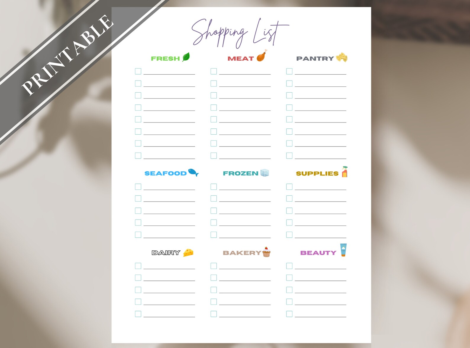 Shopping Grocery List - Printable Groceries List, Simple Shopping List ...