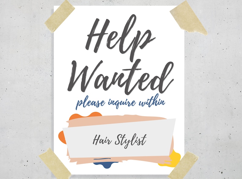 Help Wanted Sign – Printable Hiring Poster (instant Download) - Etsy