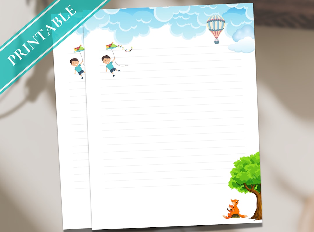 Kids Friendly Letter Writing Paper - Printable Stationery - Journal ...