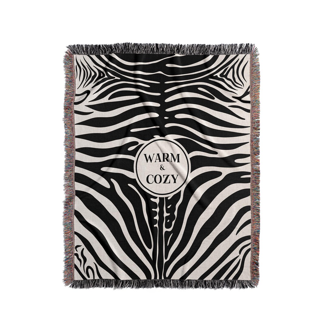 Custom Woven Throw Blanket, Black & Cream Zebra Stripes, Two Sizes - Etsy